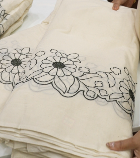 Buy Running Material - Cream And Olive green color Search code 3808 Online