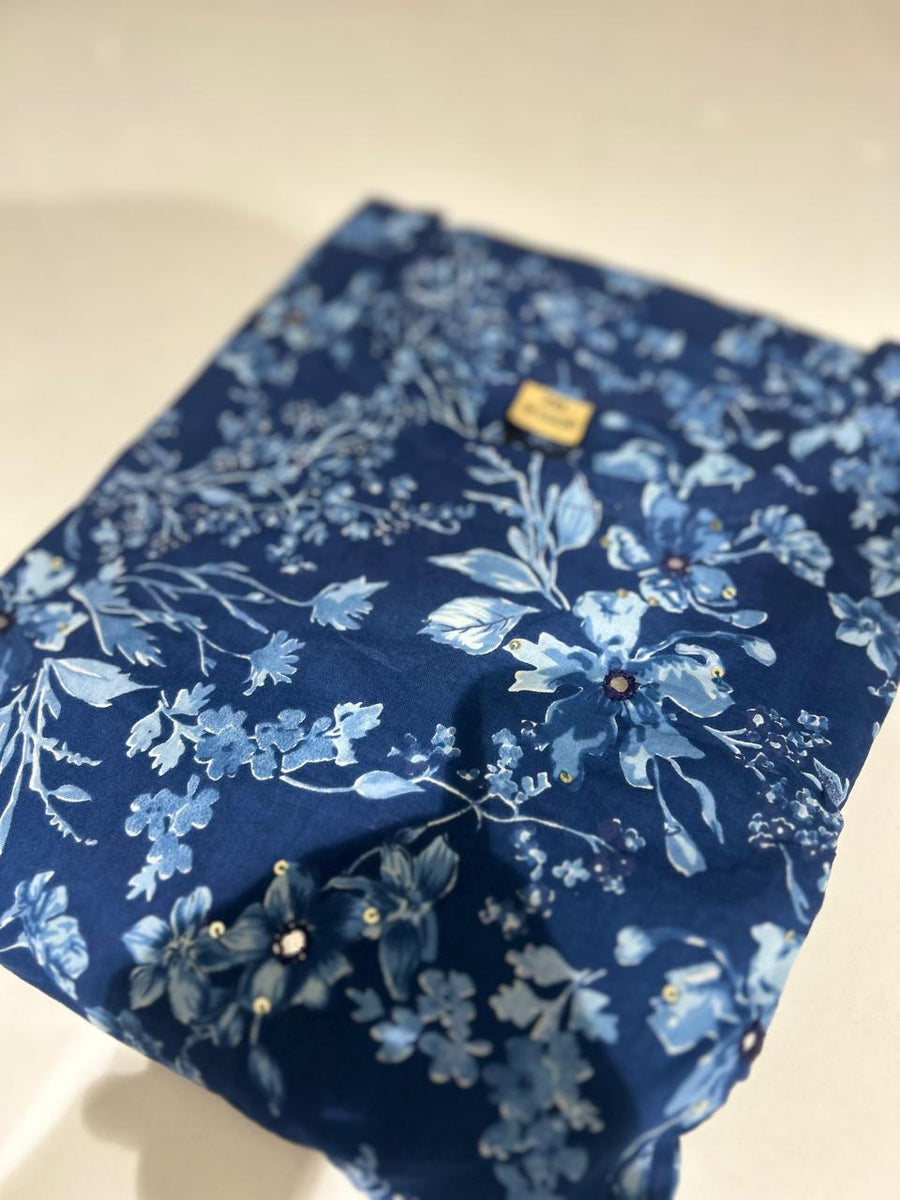 Buy cotton frock -Indigo color search code 1240 Online